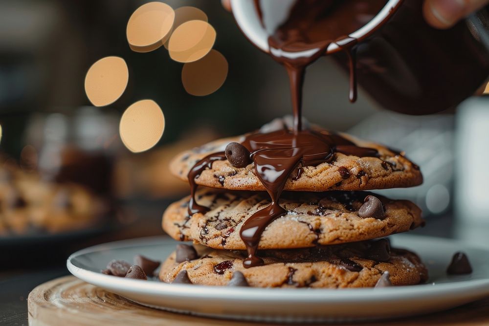 Cookies chocolate person plate. | Free Photo - rawpixel