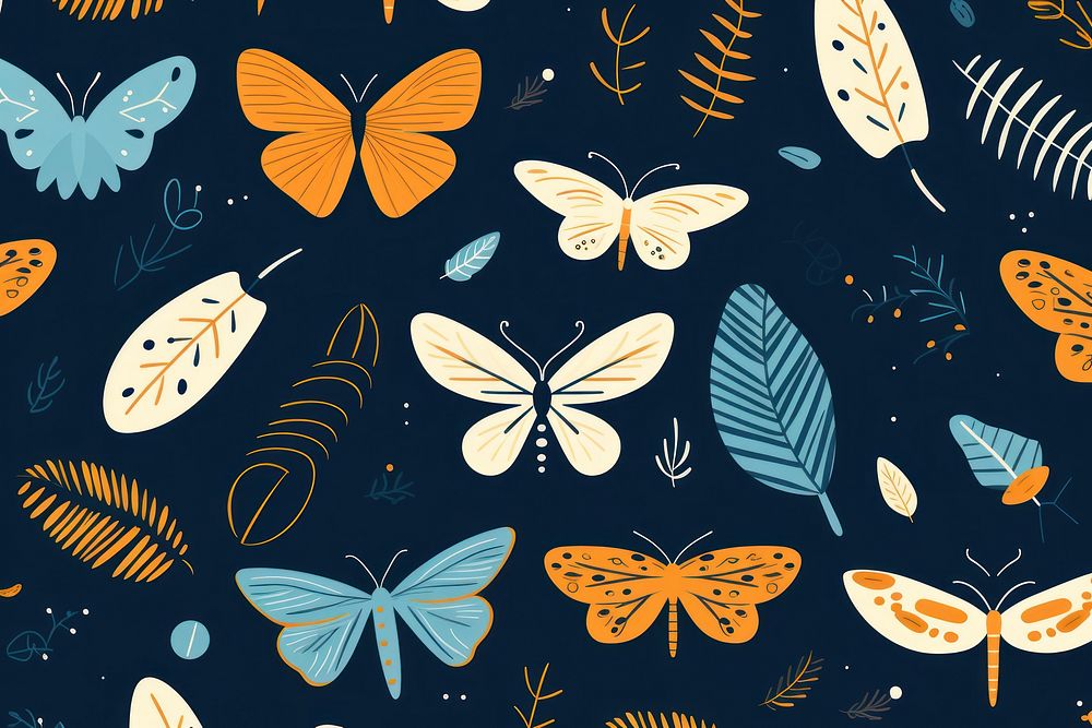 Insects backgrounds butterfly pattern. | Free Photo Illustration - rawpixel