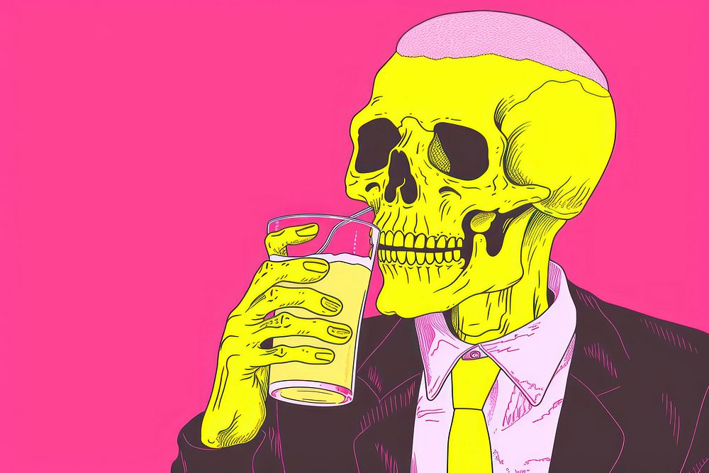 Skeleton drink drinking adult. | Premium Photo Illustration - rawpixel