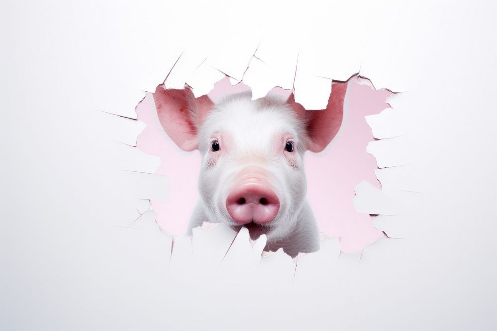 Torn strip pig paper mammal | Free Photo - rawpixel