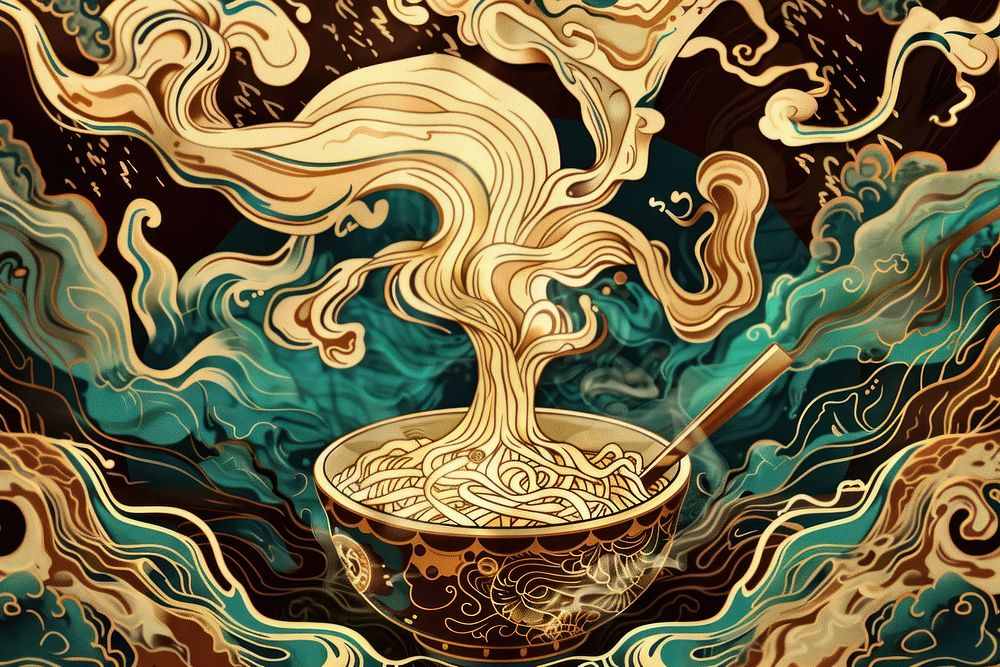Ramen art backgrounds psychedelic art. | Free Photo Illustration - rawpixel