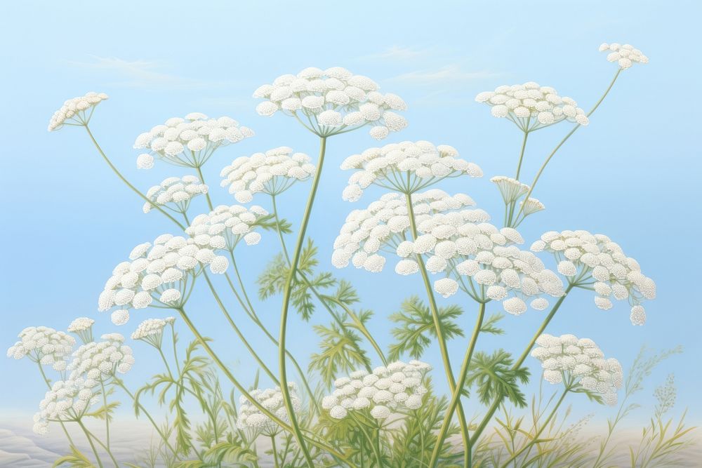 Painting yarrow outdoors nature flower. | Premium Photo Illustration ...