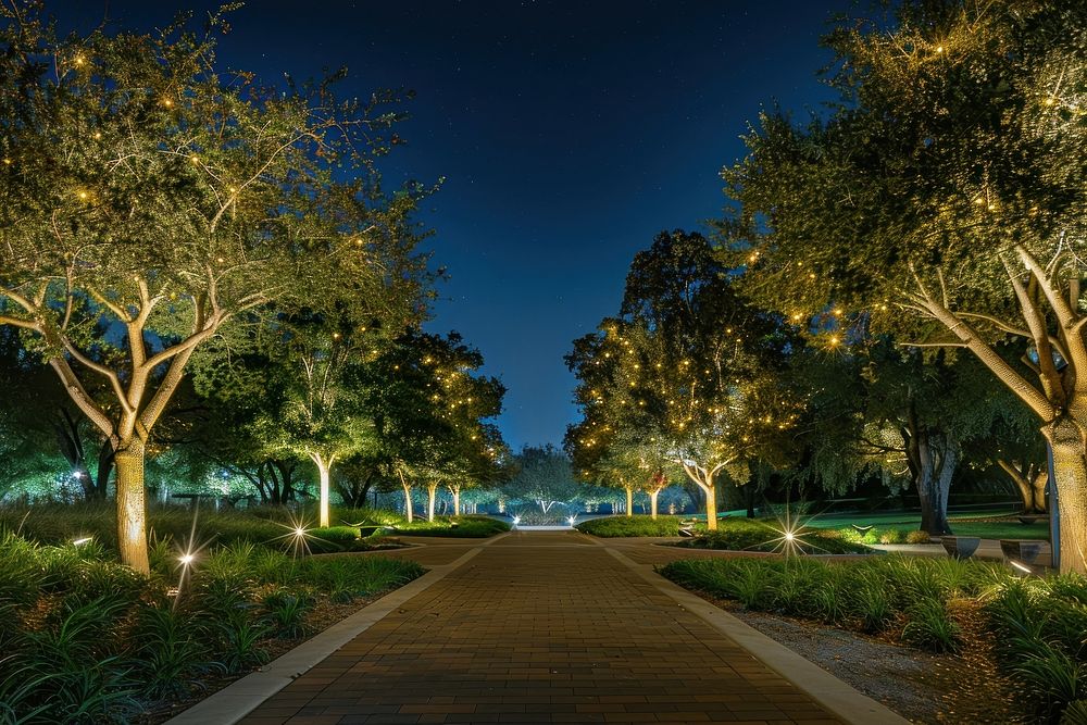 Beautiful park light night architecture | Premium Photo - rawpixel