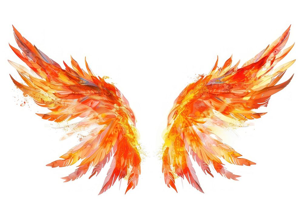 Fire angel wings white background | Premium Photo - rawpixel