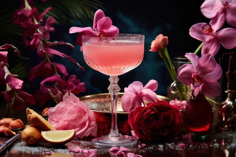 Mocktail cocktail flower drink. | Free Photo - rawpixel