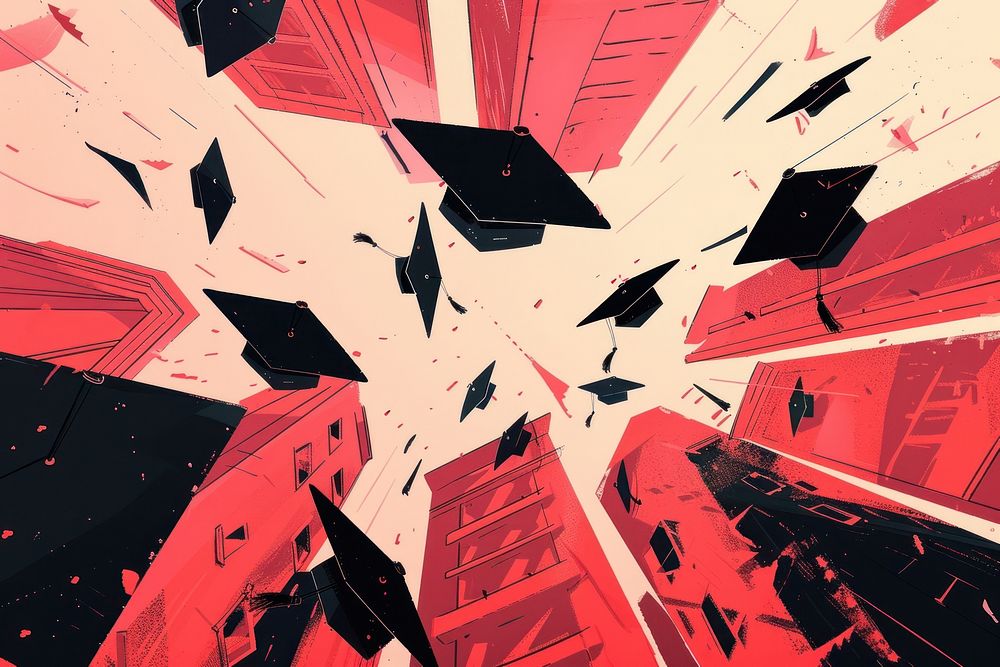 Graduation cap backgrounds comics people. | Free Photo Illustration ...