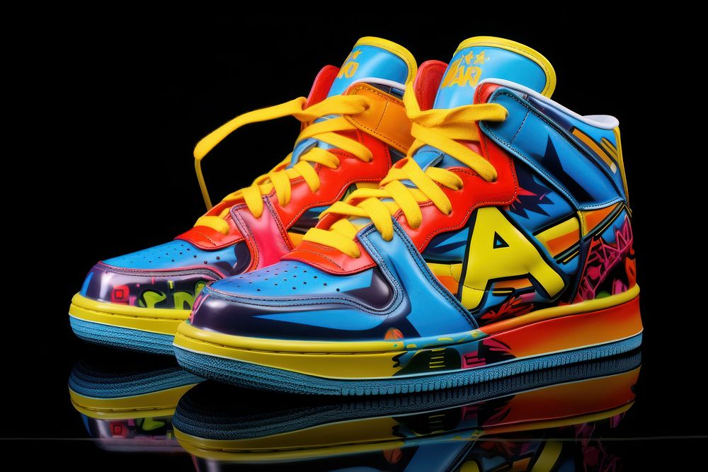 Sneakers footwear shoe black background | Free Photo Illustration ...