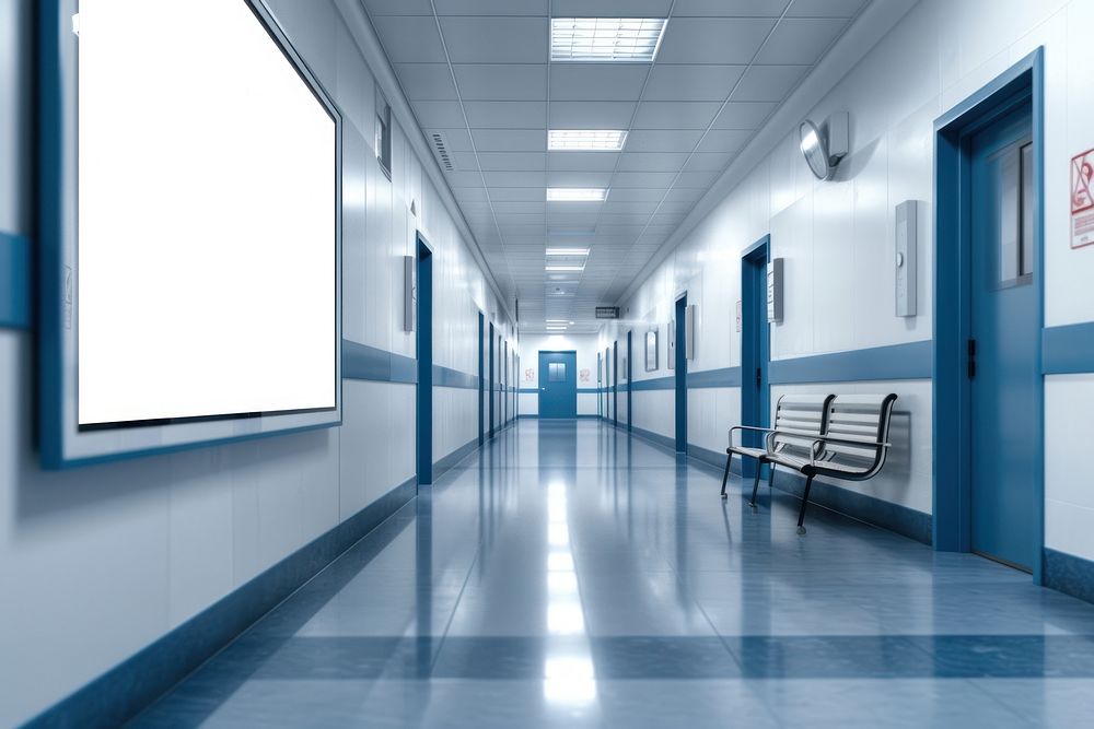 Poster hospital architecture corridor | Premium Photo - rawpixel