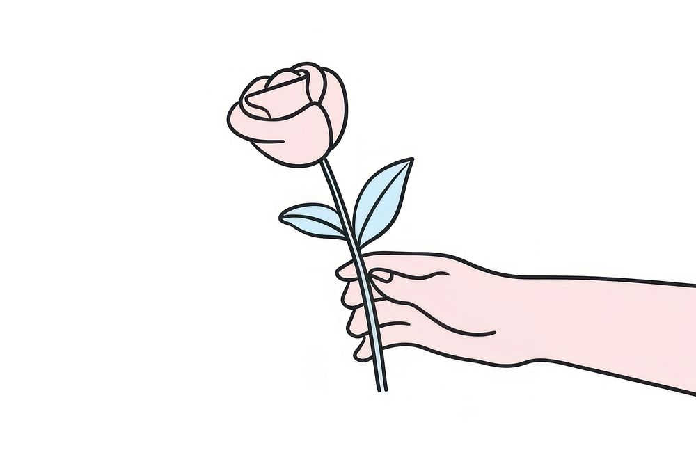 Hand holding flower drawing cartoon | Premium Photo Illustration - rawpixel