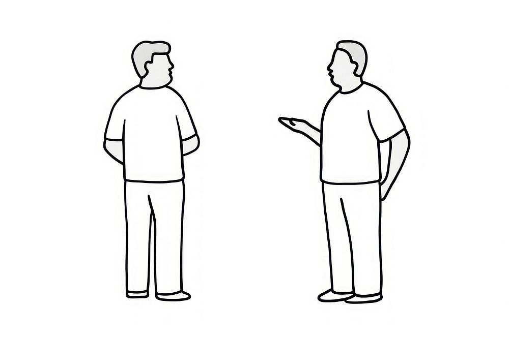 Two man talking drawing cartoon | Premium Photo Illustration - rawpixel