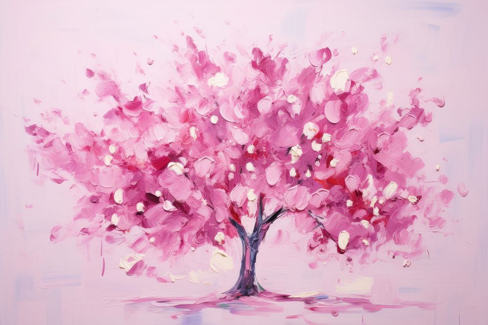 Sakura tree painting blossom flower. | Premium Photo Illustration ...