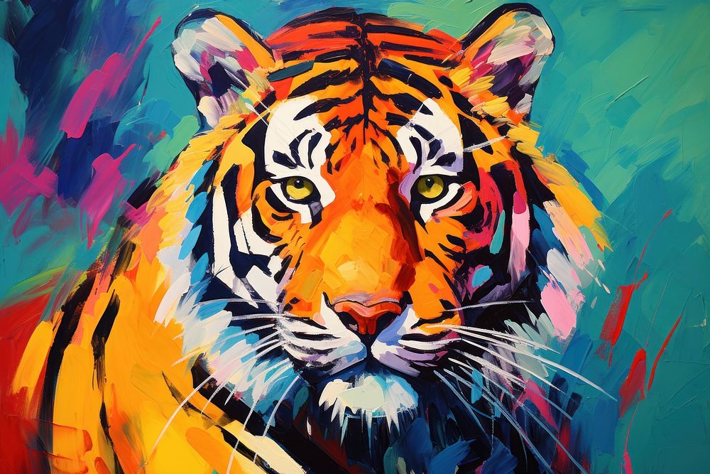 Tiger painting tiger wildlife. | Premium Photo Illustration - rawpixel