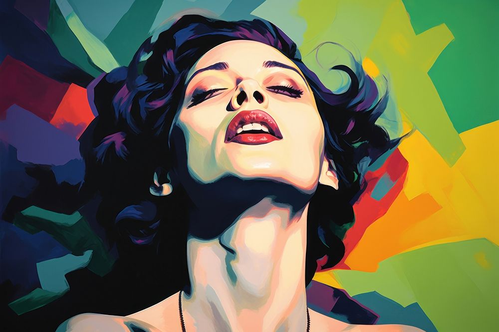 Female singing painting portrait adult. | Free Photo Illustration ...