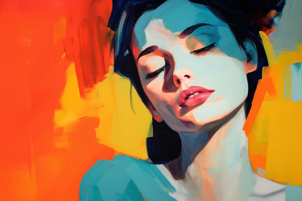 Female singing painting portrait adult. | Free Photo Illustration ...