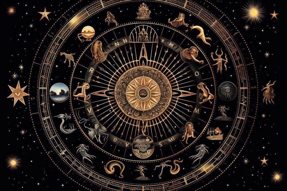 Zodiac astronomy space chandelier. | Premium Photo Illustration - rawpixel