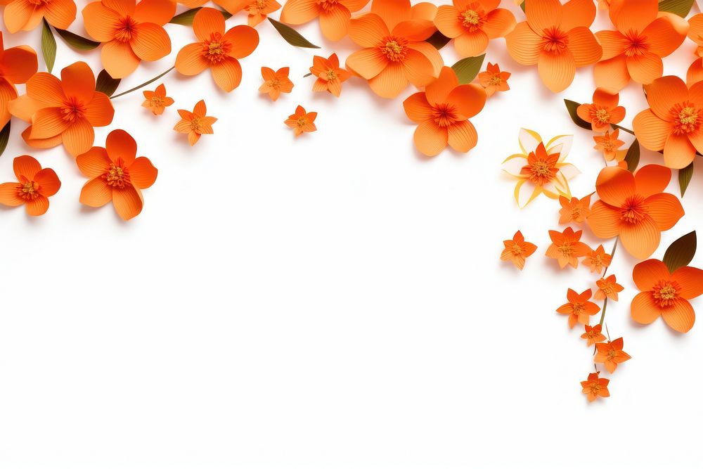 Orange flower border backgrounds petal | Premium Photo Illustration ...