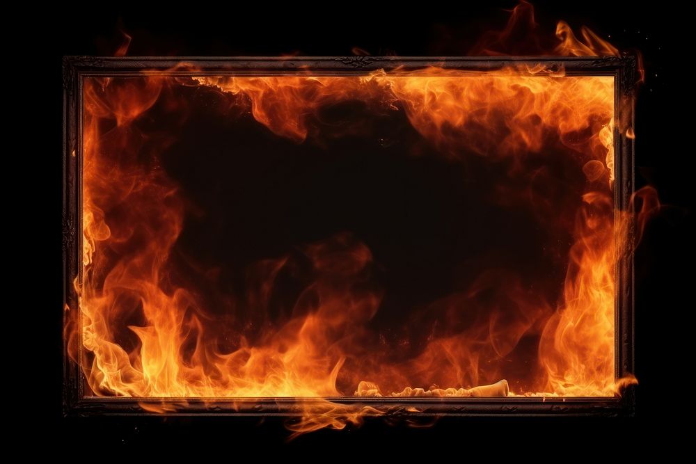 Photo fire rectangle frame fireplace | Free Photo Illustration - rawpixel