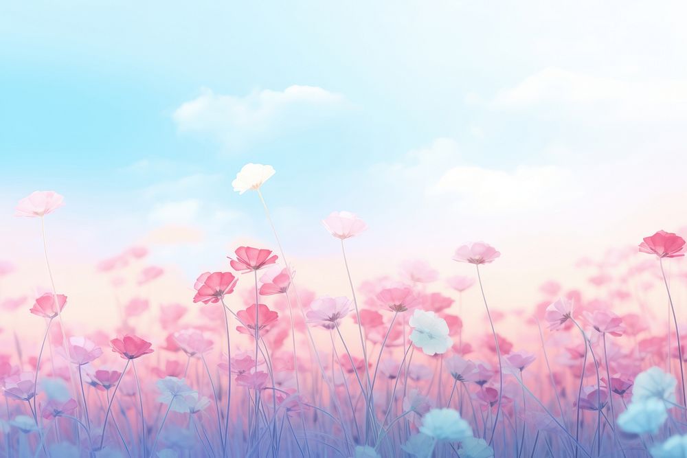 Flower field background backgrounds landscape | Premium Photo ...
