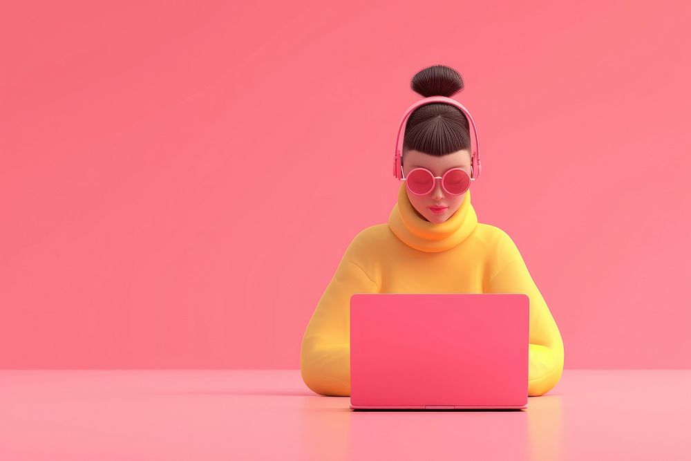 Female laptop portrait computer human | Premium Photo Illustration ...