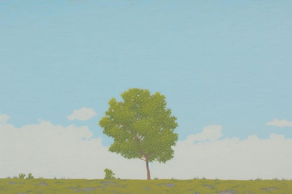 Tree growing painting outdoors nature. | Premium Photo Illustration ...