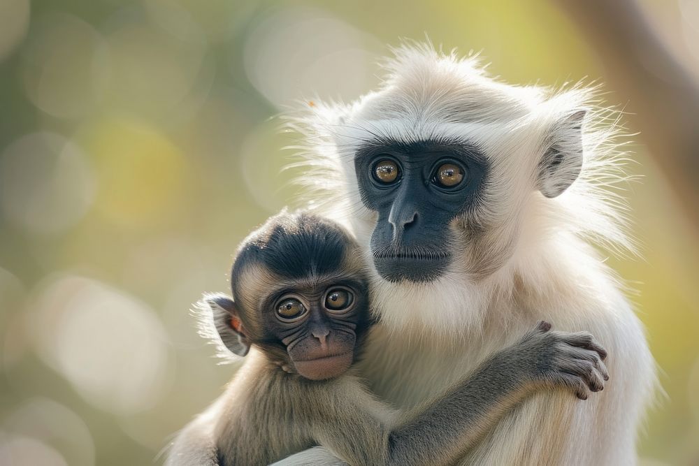 Baby monkey mother wildlife animal | Free Photo - rawpixel