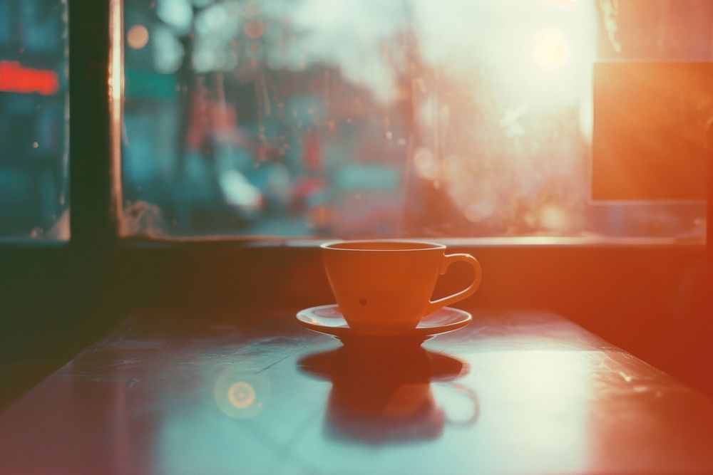 Coffee light leaks window saucer | Free Photo - rawpixel