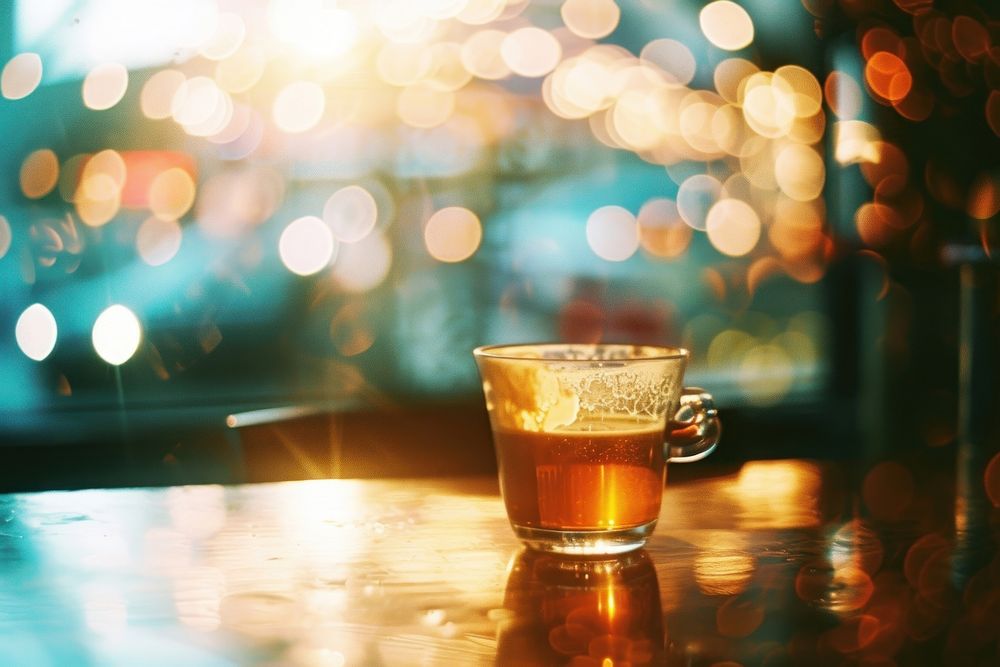 Coffee light leaks drink glass | Premium Photo - rawpixel