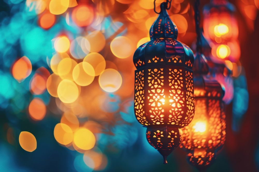 Ramadan light leaks lighting lantern | Free Photo - rawpixel