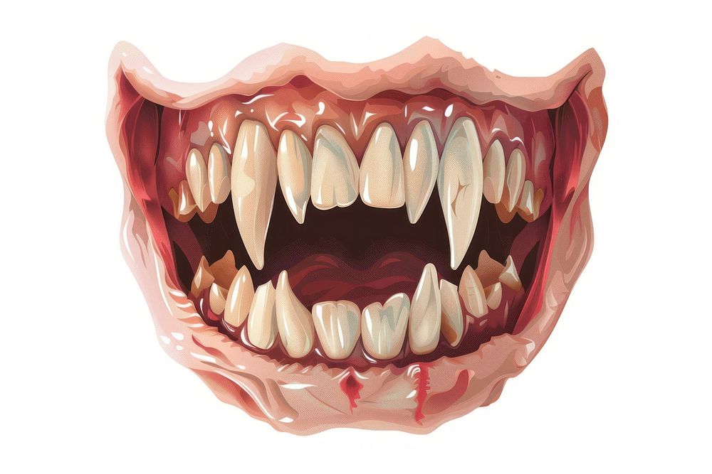Vampire teeth fangs white background | Premium Photo Illustration ...