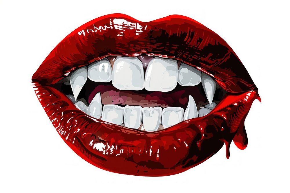Sexy red vampire lip teeth | Premium Photo Illustration - rawpixel