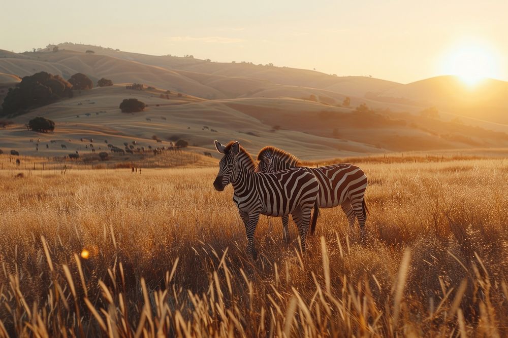 Group zebra landscape grassland wildlife. | Premium Photo - rawpixel