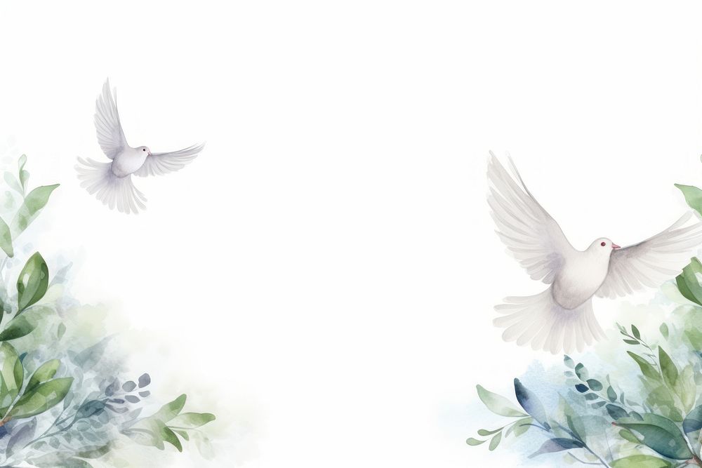 Dove border watercolor backgrounds white | Free Photo Illustration ...