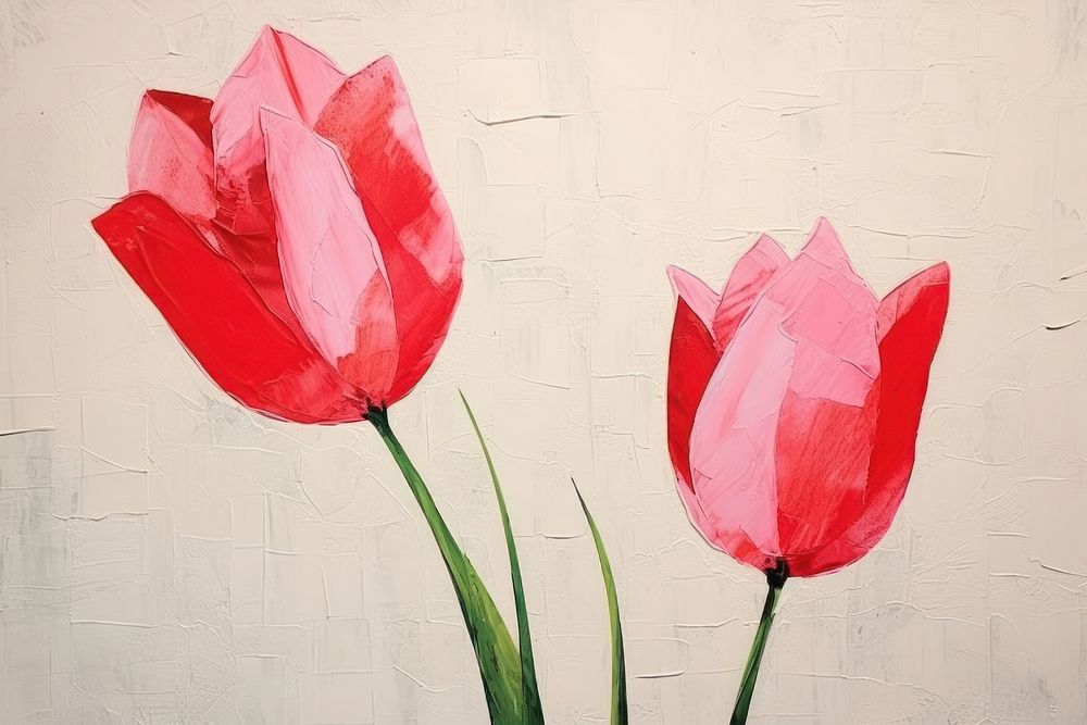 Tulip art painting flower. | Premium Photo Illustration - rawpixel