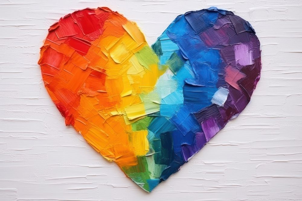 Rainbow heart craft backgrounds creativity. | Premium Photo ...