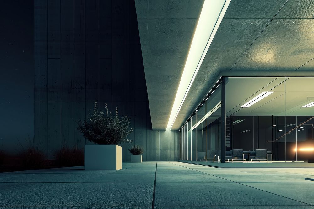 Modern office building architecture lighting. | Premium Photo - rawpixel