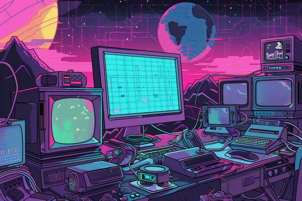 Y2K era technology computer electronics. | Free Photo Illustration ...