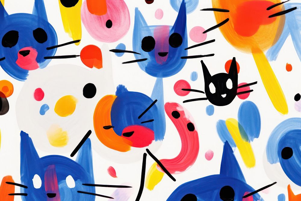 Memphis cats backgrounds abstract pattern. | Premium Photo Illustration ...