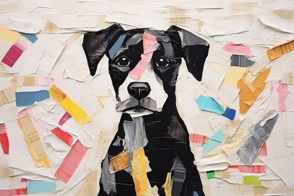 Minimal simple dog collage art | Free Photo Illustration - rawpixel