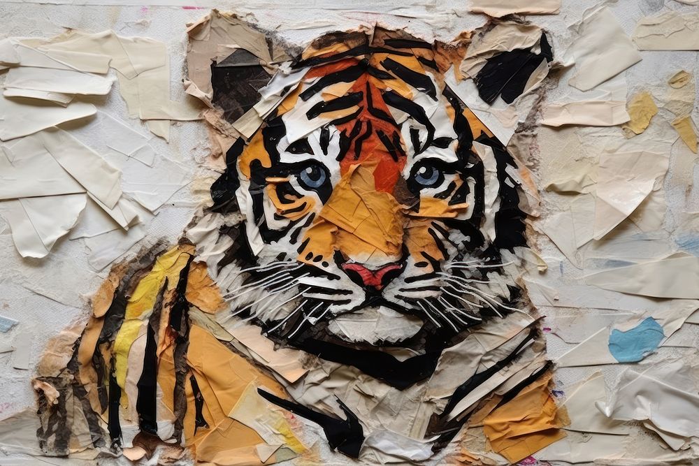 Minimal simple tiger art wildlife | Free Photo Illustration - rawpixel