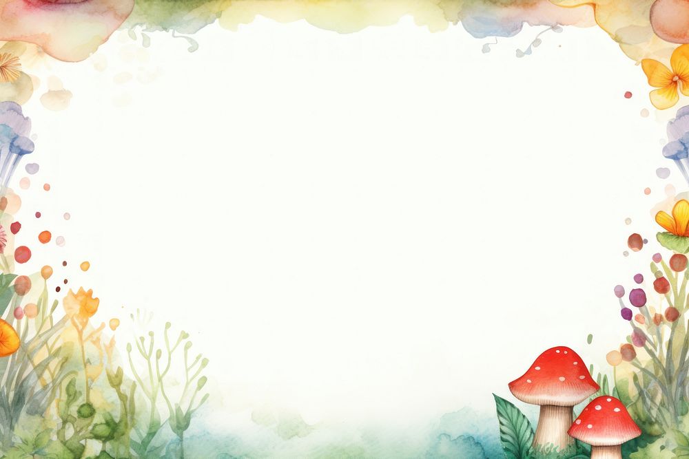 Mushroom border frame backgrounds plant | Premium Photo Illustration ...