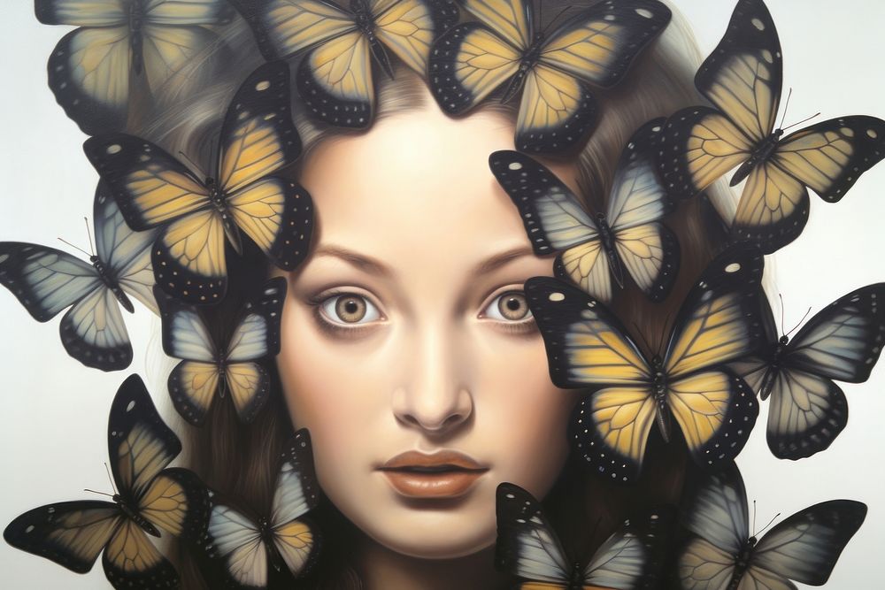Butterflies art butterfly portrait. | Premium Photo Illustration - rawpixel