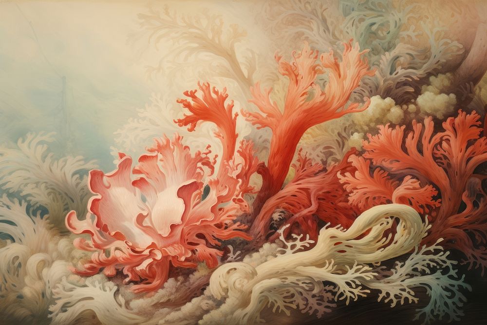 Coral painting art pattern. | Free Photo Illustration - rawpixel
