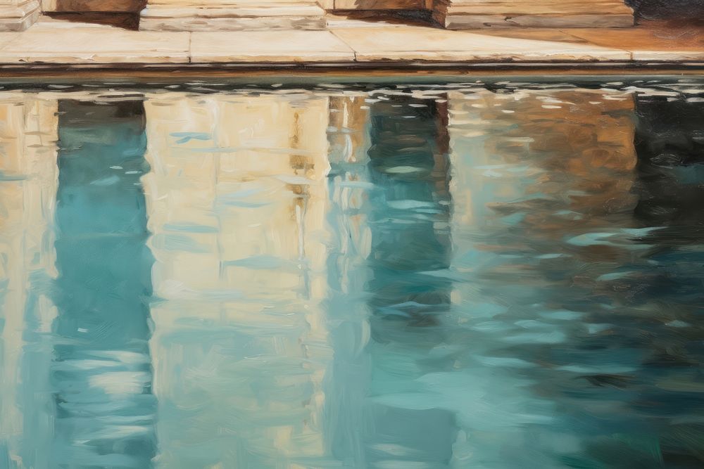 Swimming pool painting outdoors art. | Premium Photo Illustration ...