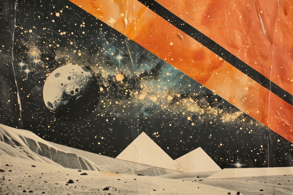 Retro collage nebula and stars | Premium Photo Illustration - rawpixel