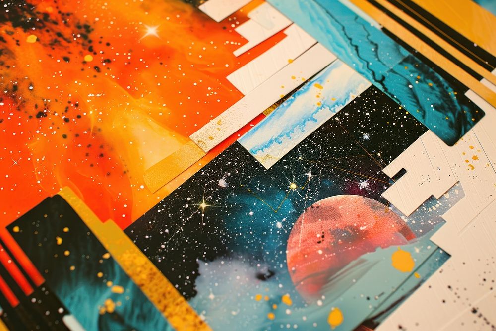 Retro collage nebula and stars | Free Photo Illustration - rawpixel