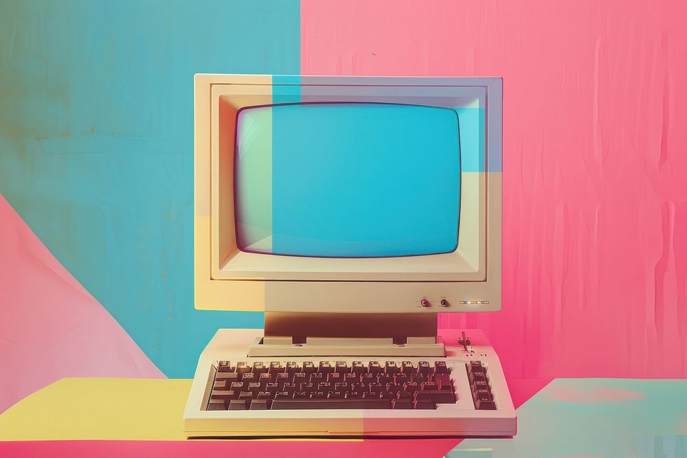 Retro collage Computer computer television | Free Photo Illustration ...