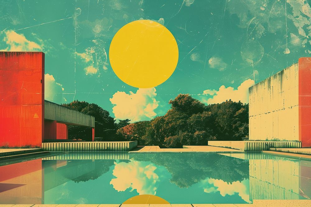 Retro collage Park architecture outdoors | Free Photo Illustration ...