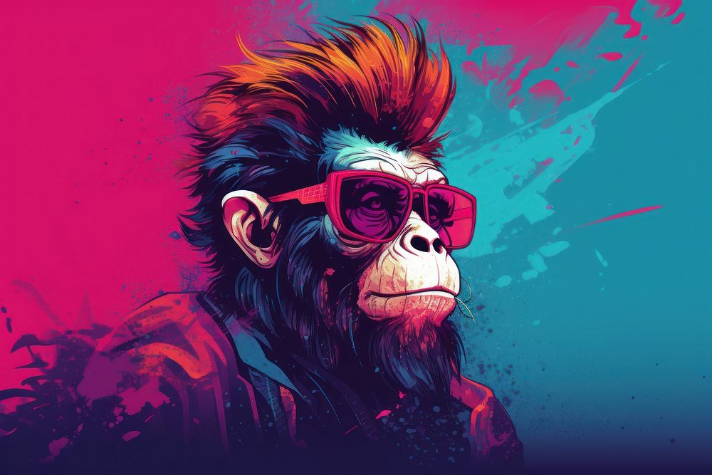 Portrait punk monkey style graphic | Premium Photo Illustration - rawpixel