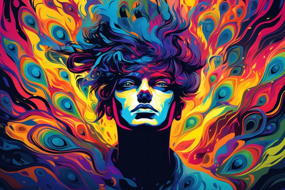 Portrait peacock human clothing style | Free Photo Illustration - rawpixel