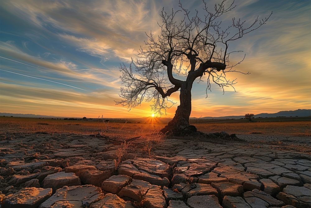 Arid mud tree landscape outdoors. | Free Photo - rawpixel